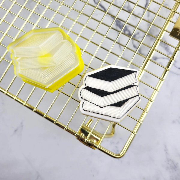 Mini Stack of Books Cutter and Cookie Fondant Debosser Set | Cake ...