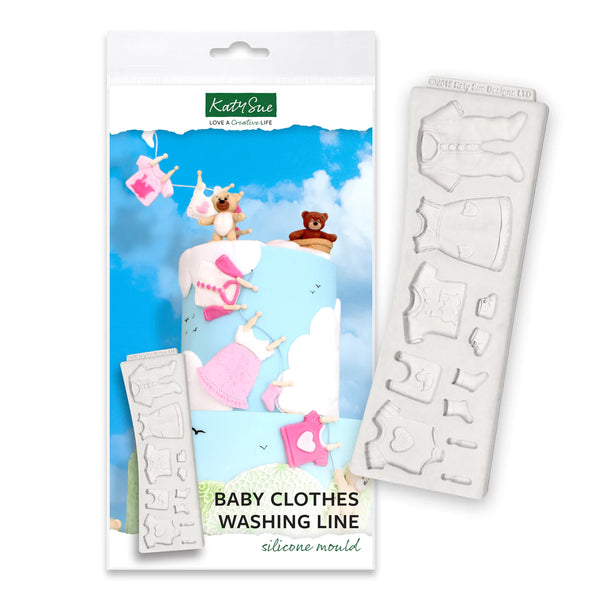Katy Sue Baby Clothes Washing Line Silicone Mould | Cake Decorating Central