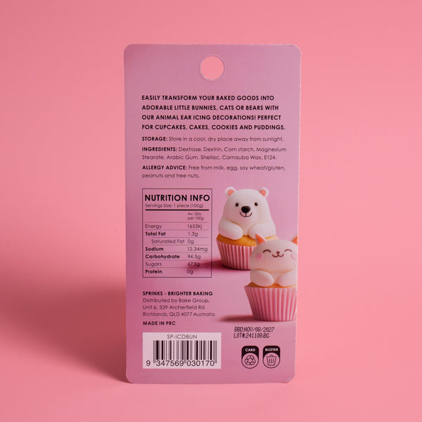 ANIMAL EAR Icing Decorations (30g) - by Sprinks | Cake Decorating Central