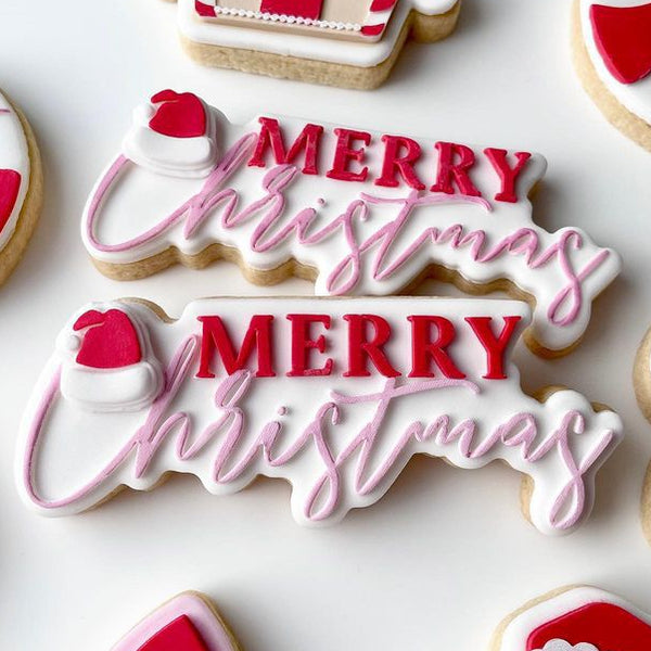 Merry Christmas Cookie Stamp + Cutter Set | Cake Decorating Central