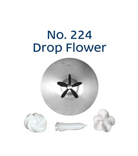 Piping Tip 224 Drop Flower Standard S/S | Cake Decorating Central