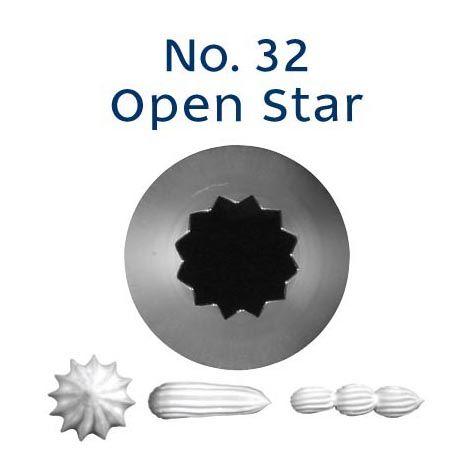 Loyal Piping Tip 32 OPEN STAR STANDARD S/S | Cake Decorating Central