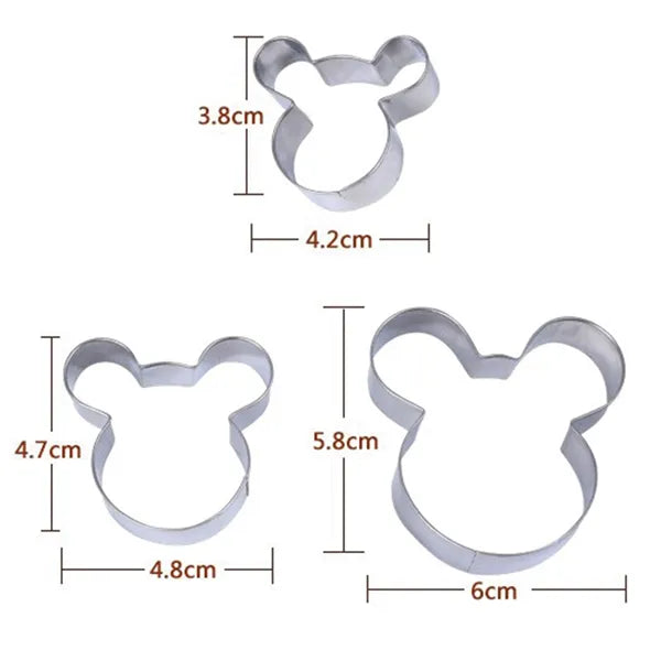 MICKEY MOUSE COOKIE CUTTER SET OF 3 | Cake Decorating Central