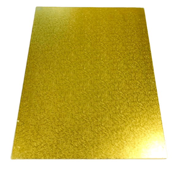 RECTANGLE 12IN X 16IN GOLD MDF BOARD | Cake Decorating Central