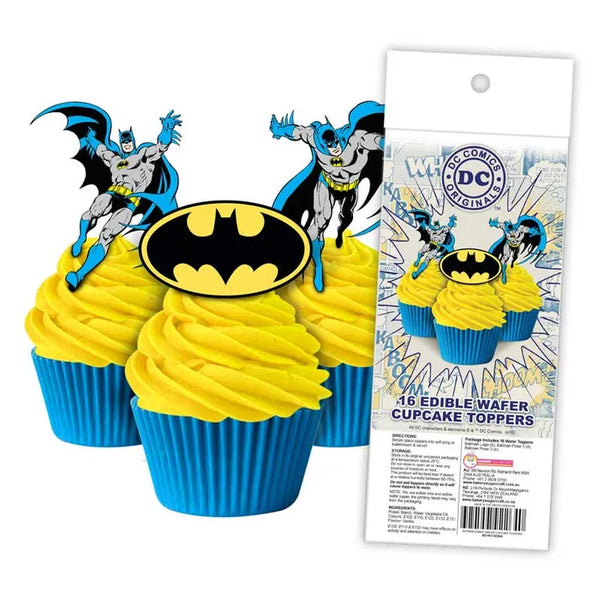 BATMAN Edible Wafer Cupcake Toppers 16 PIECE | Cake Decorating Central