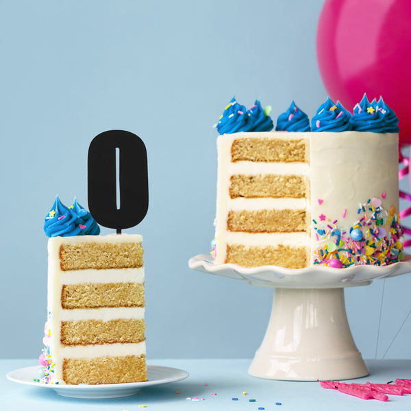 Number 0 Black Acrylic Cake Topper | Cake Decorating Central