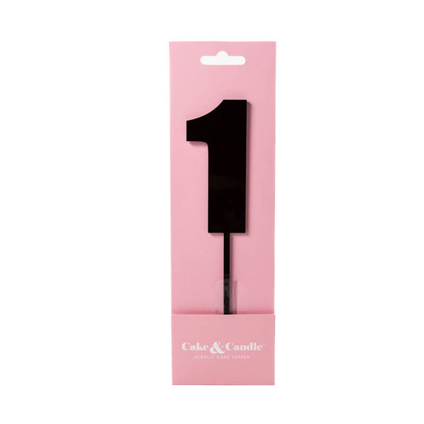 Number 1 Black Acrylic Cake Topper | Cake Decorating Central