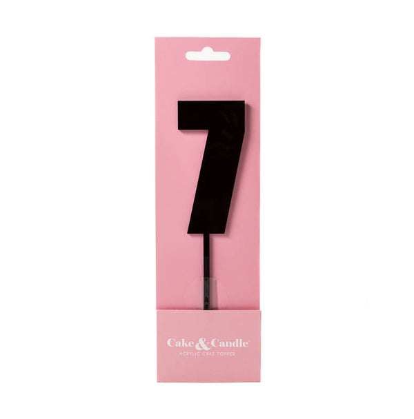 Number 7 Black Acrylic Cake Topper | Cake Decorating Central