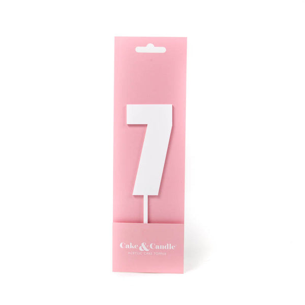 Number 7 White Acrylic Cake Topper | Cake Decorating Central