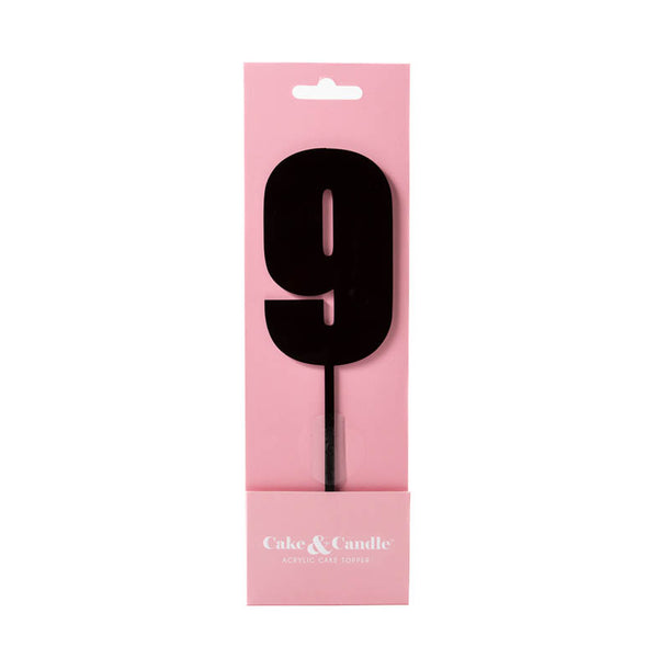 Number 9 Black Acrylic Cake Topper | Cake Decorating Central