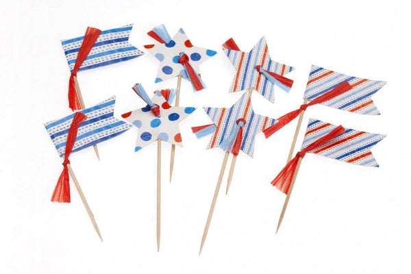 STARS & FLAGS Cake Toppers 8pk | Cake Decorating Central