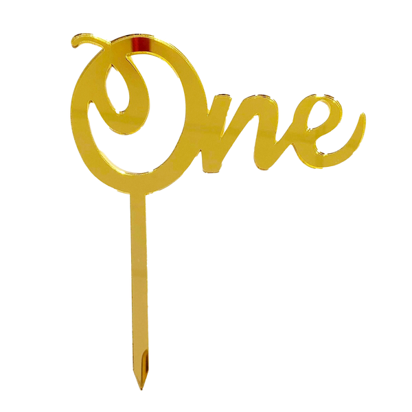 ONE Gold Mirror Cake Topper | Cake Decorating Central